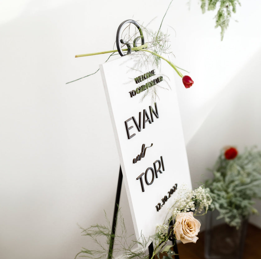 EVAN + TORI WEDDING WELCOME SIGN – Small Town Timbers