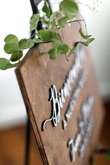 JUAN + MARIA WEDDING WELCOME SIGN – Small Town Timbers